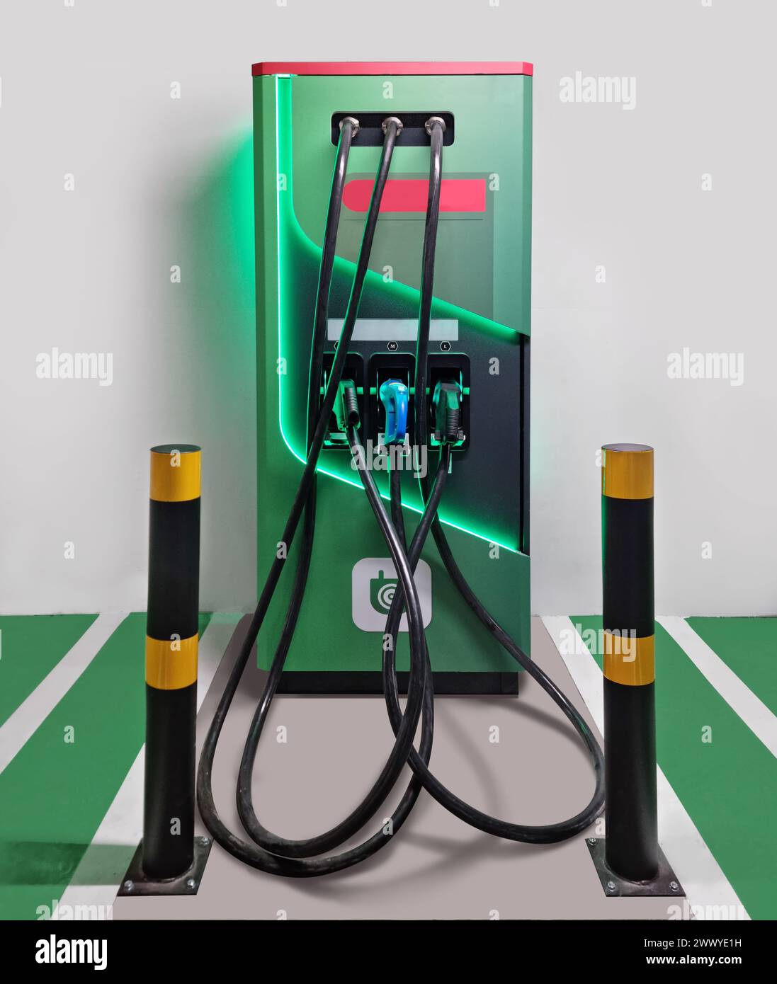 Electric charging station for electric cars in an underground parking ...