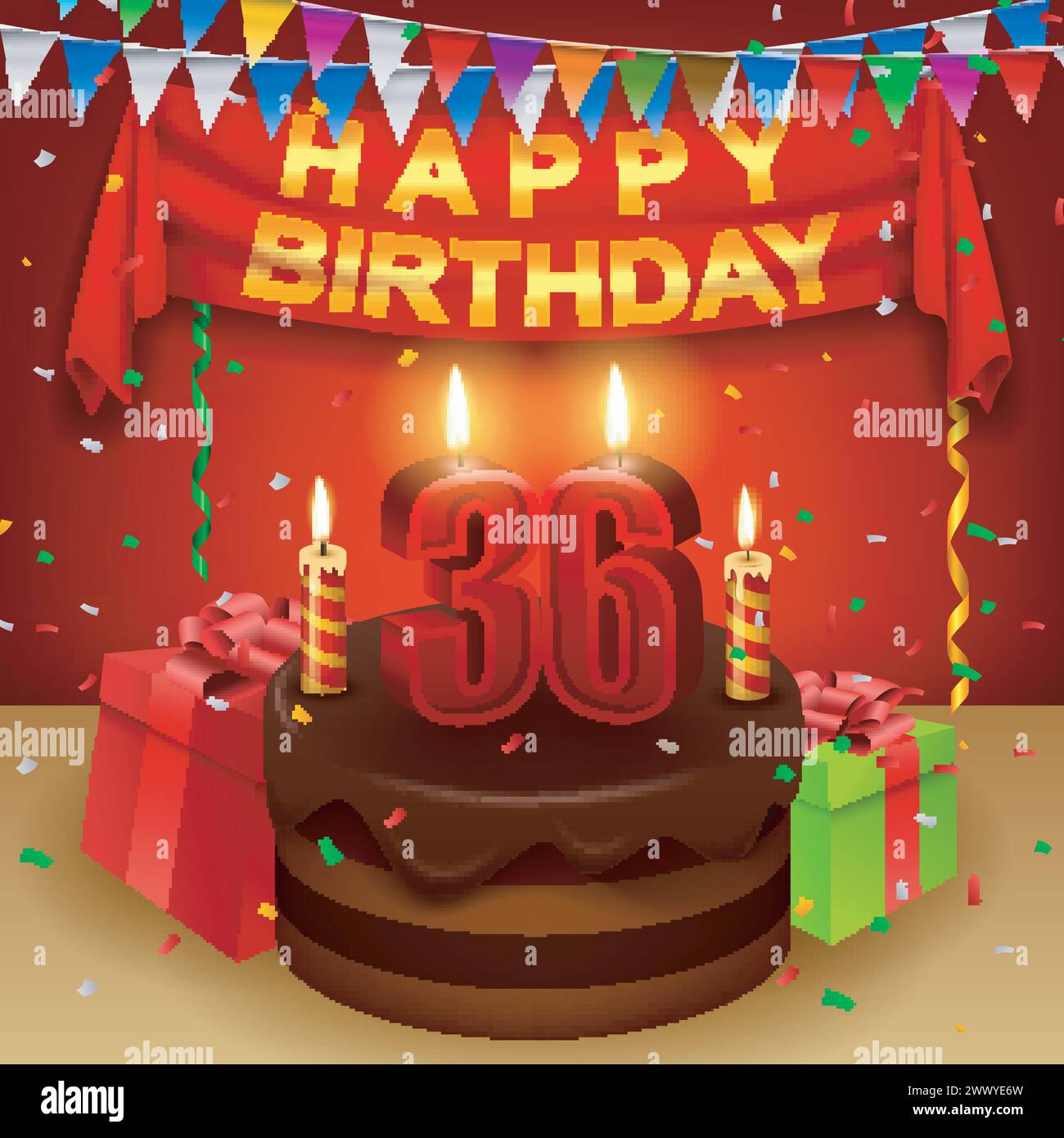 Happy birthday card 36th birthday hi-res stock photography and images ...