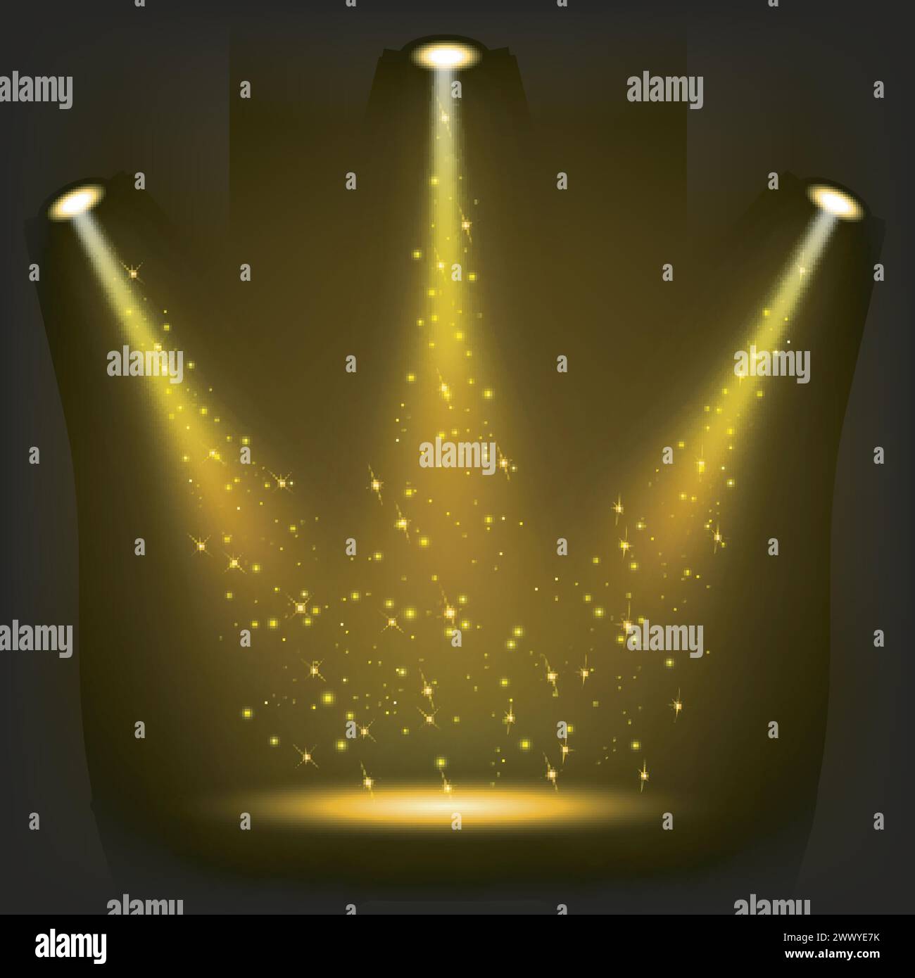 Gold Spotlight shining, Vector Illustration Stock Vector Image & Art ...