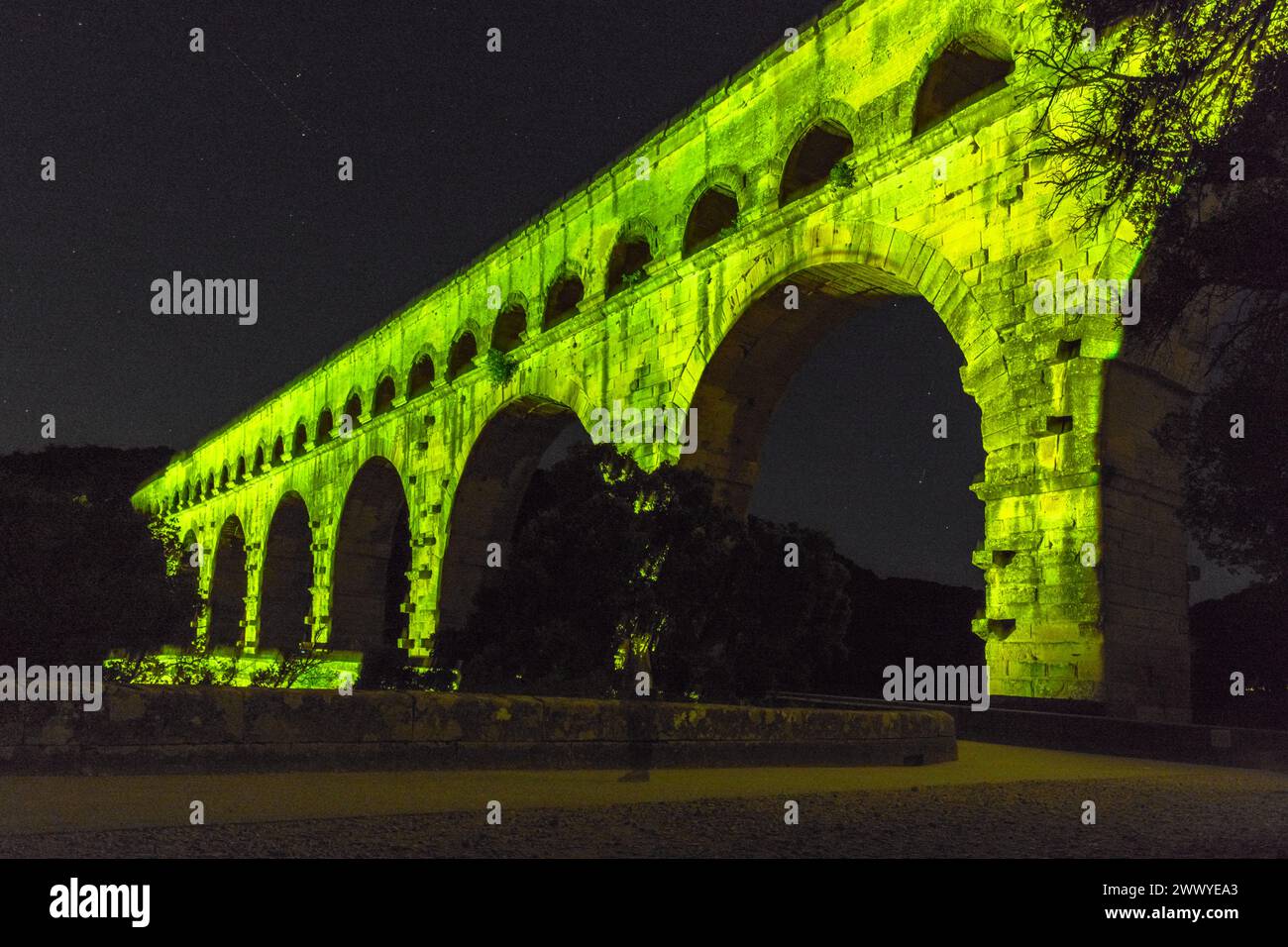The Pont du Gard is an ancient Roman aqueduct, that is depicted on five ...