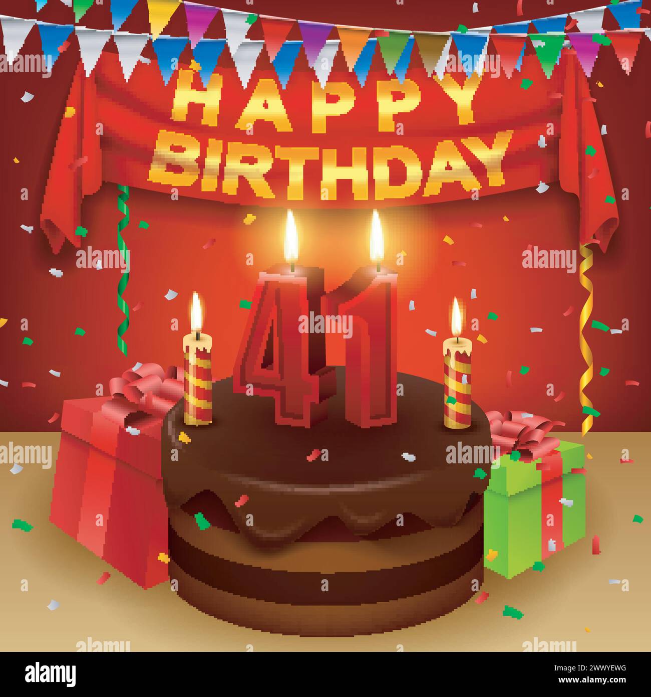 41th birthday Stock Vector Images - Alamy