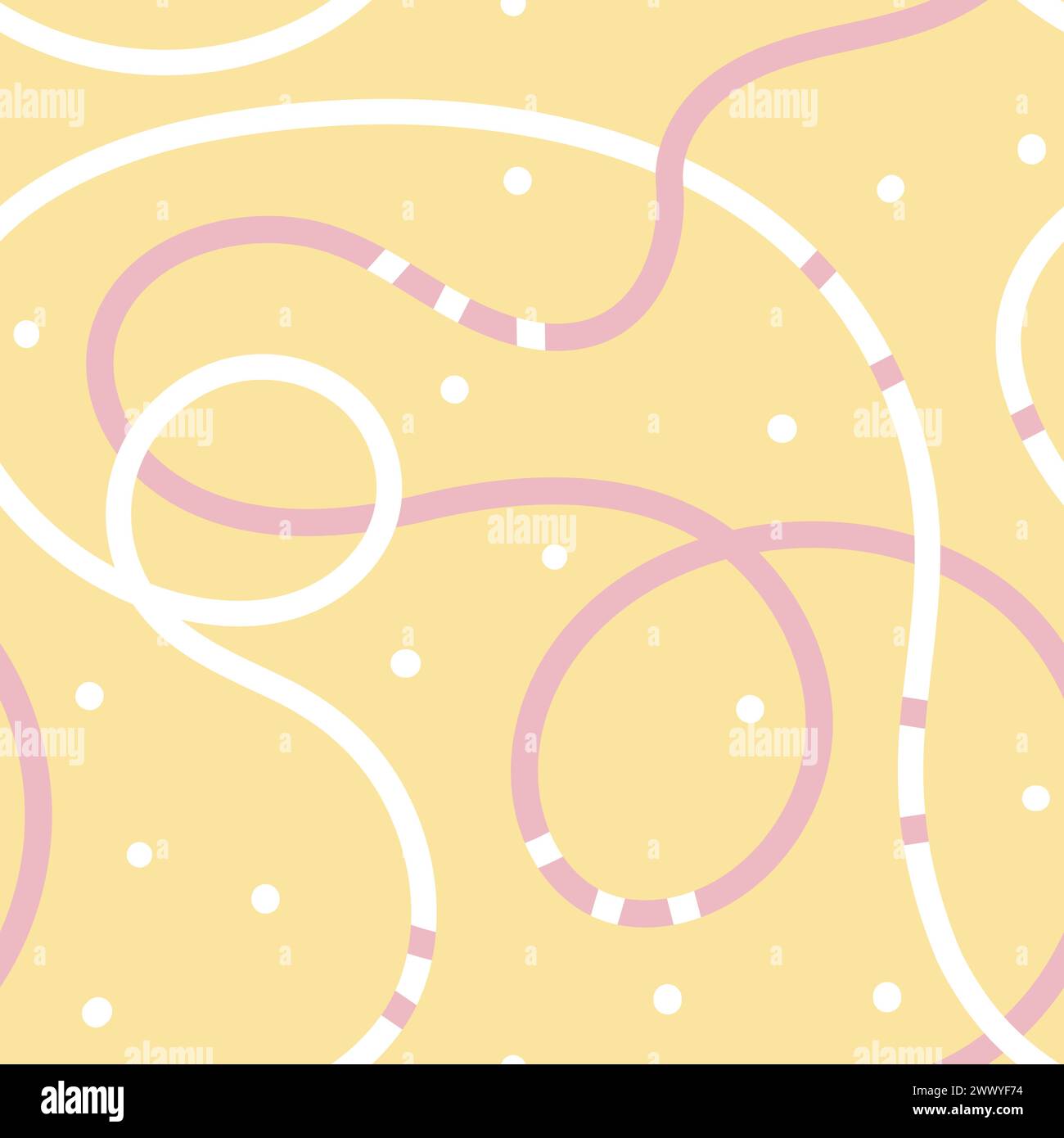 Continios line doodle seamless pattern. Creative abstract squiggle ...