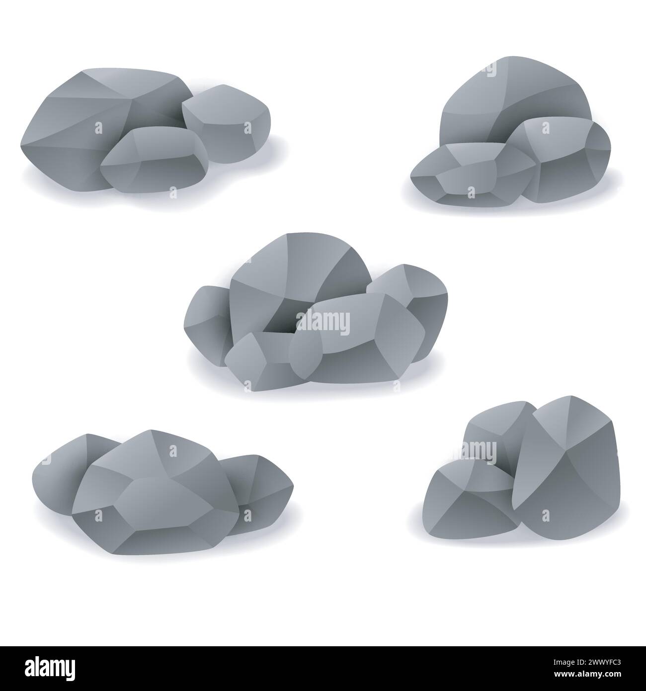 Rock and stone art sets, Vector Illustration Stock Vector Image & Art ...