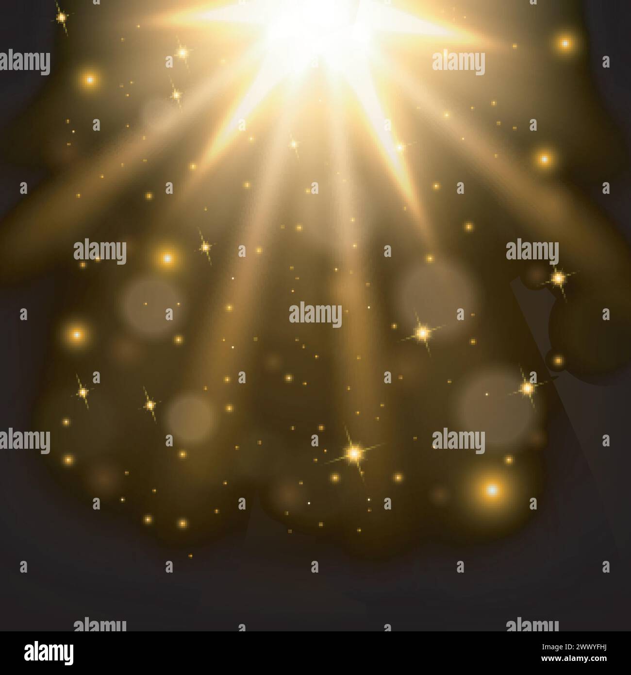 Golden light shining background, Vector Illustration Stock Vector Image & Art - Alamy