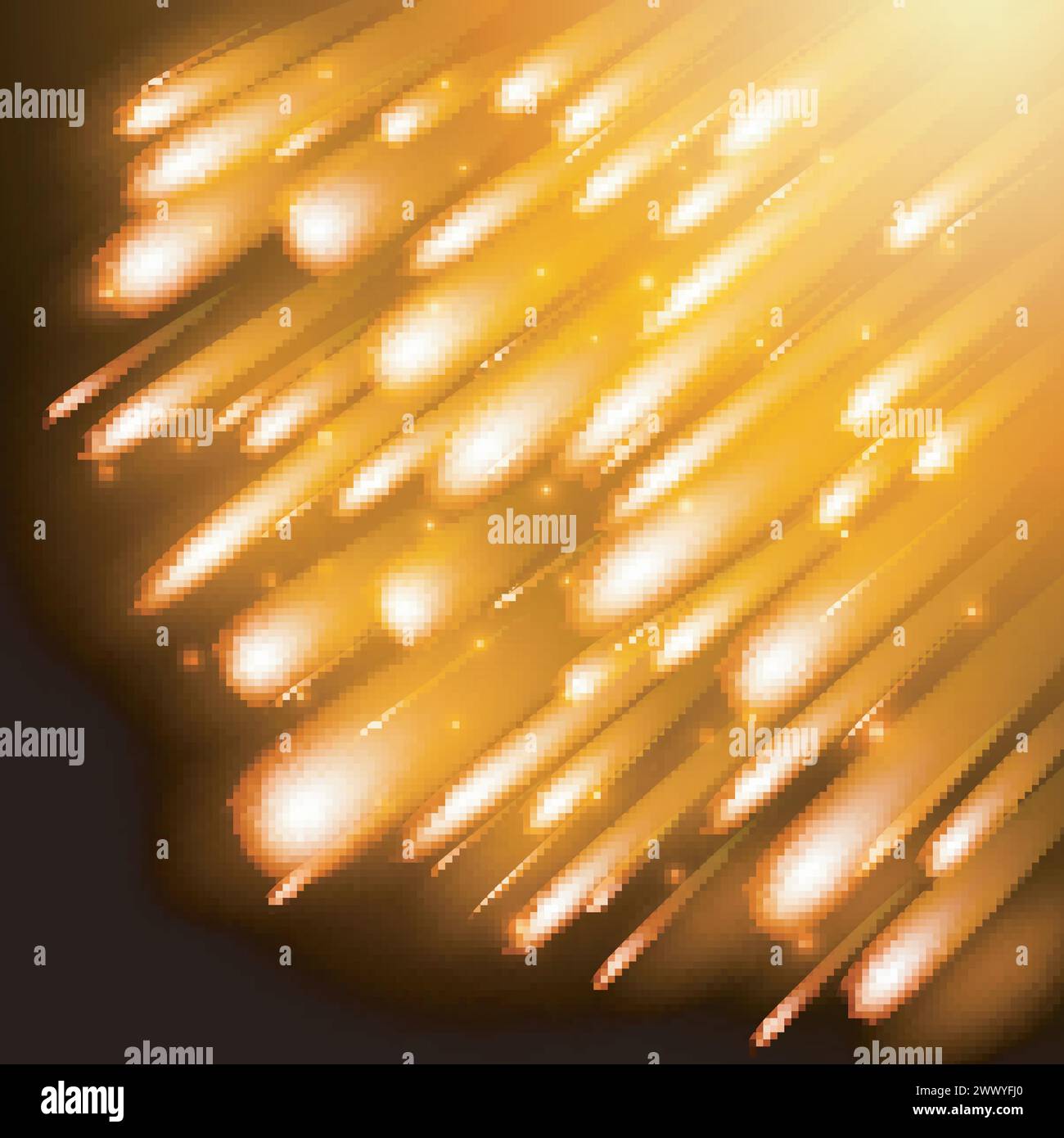 Golden meteor falling from the top background, Vector Illustration ...