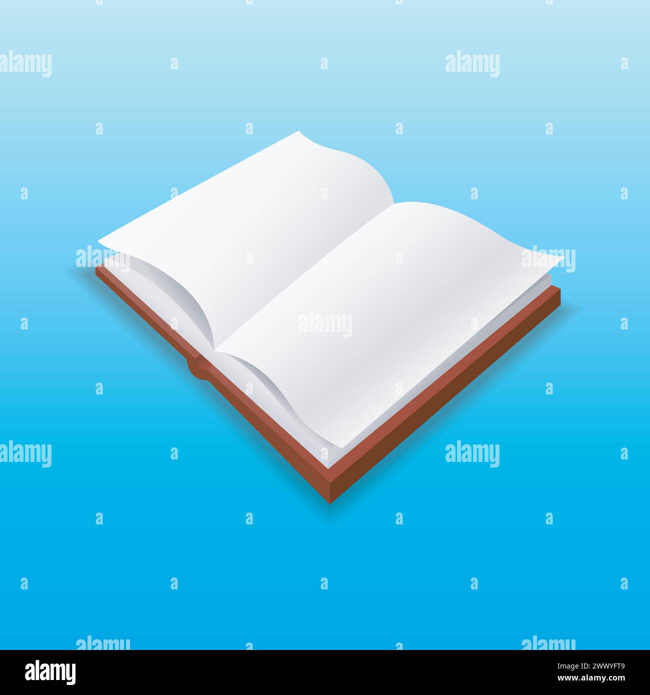 Open Book with isolated on blue background, Vector Illustration Stock ...
