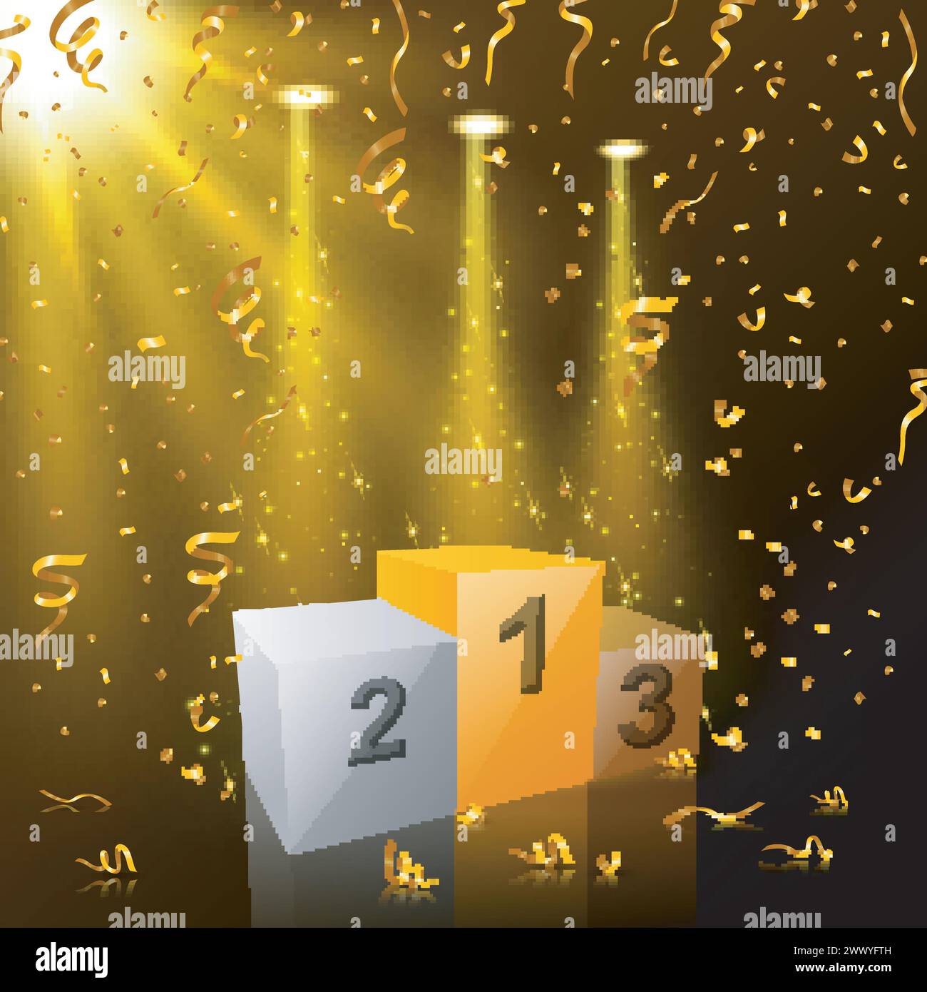 Golden podium empty gold pedestal for award ceremony hi-res stock ...