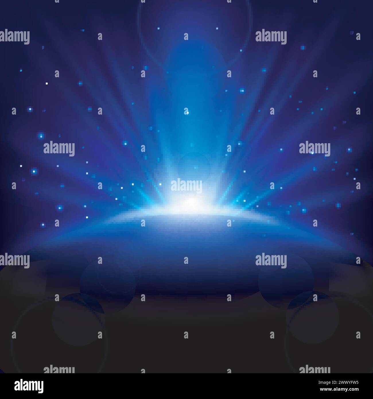 Blue Rays rising background with sparkles, Vector Illustration Stock ...