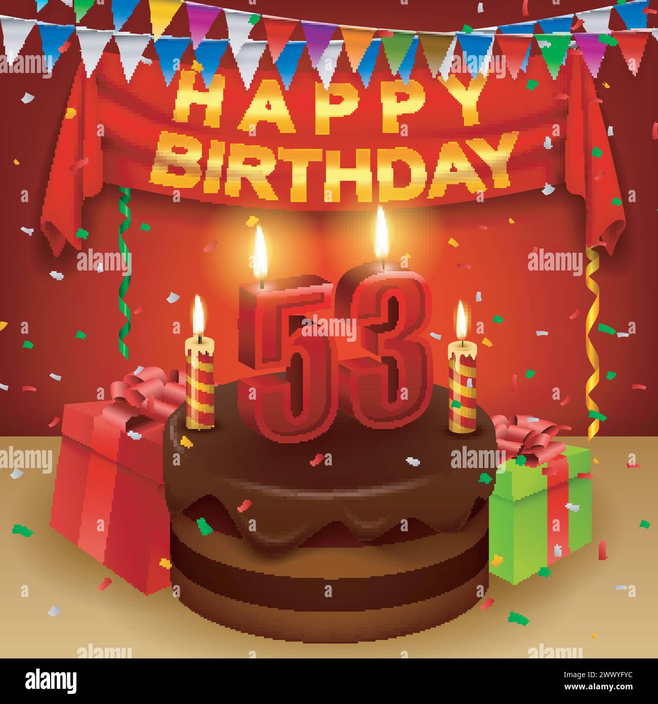 53th birthday Stock Vector Images - Alamy