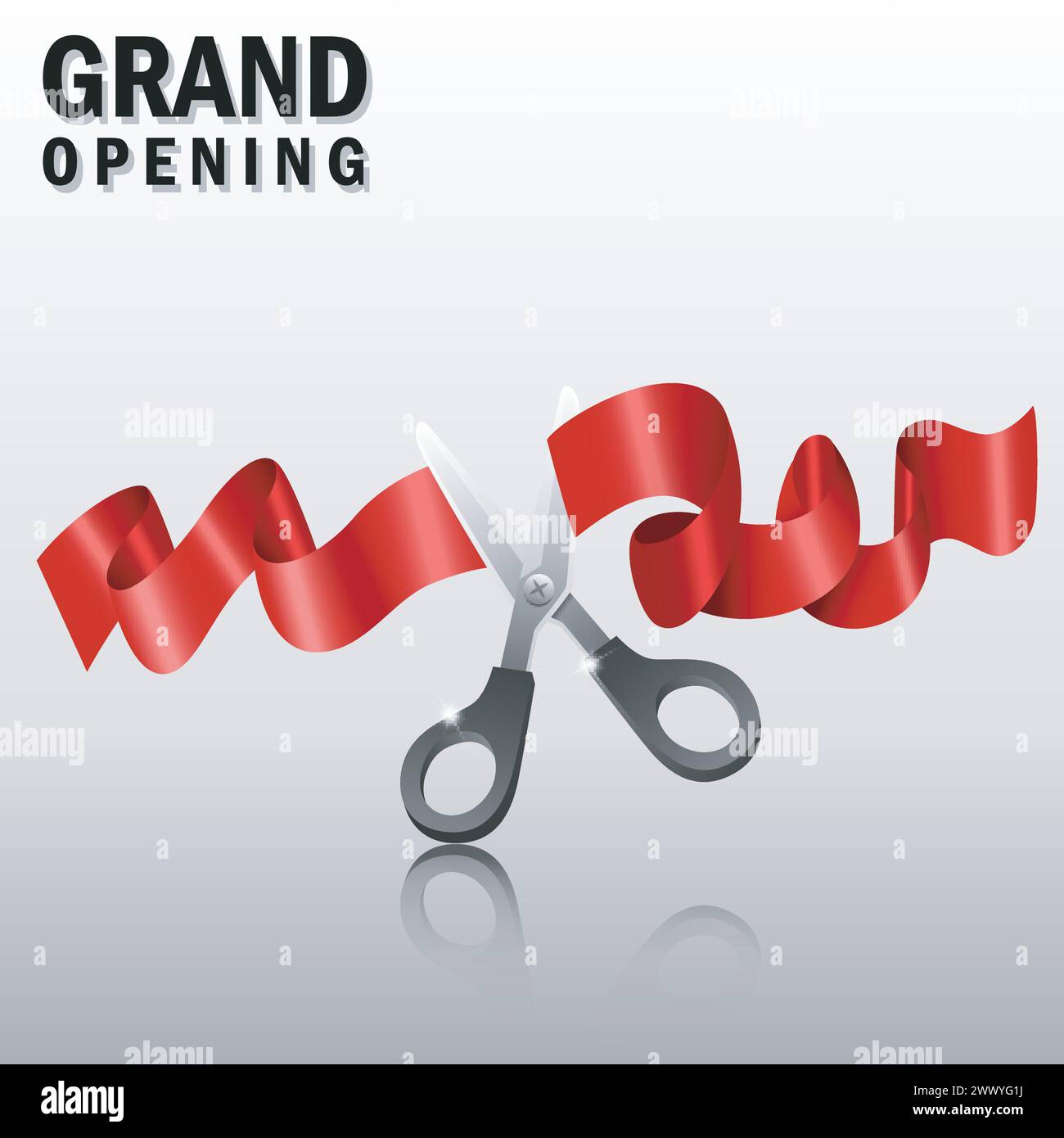 Grand opening with red ribbon and scissors, Vector Illustration Stock ...
