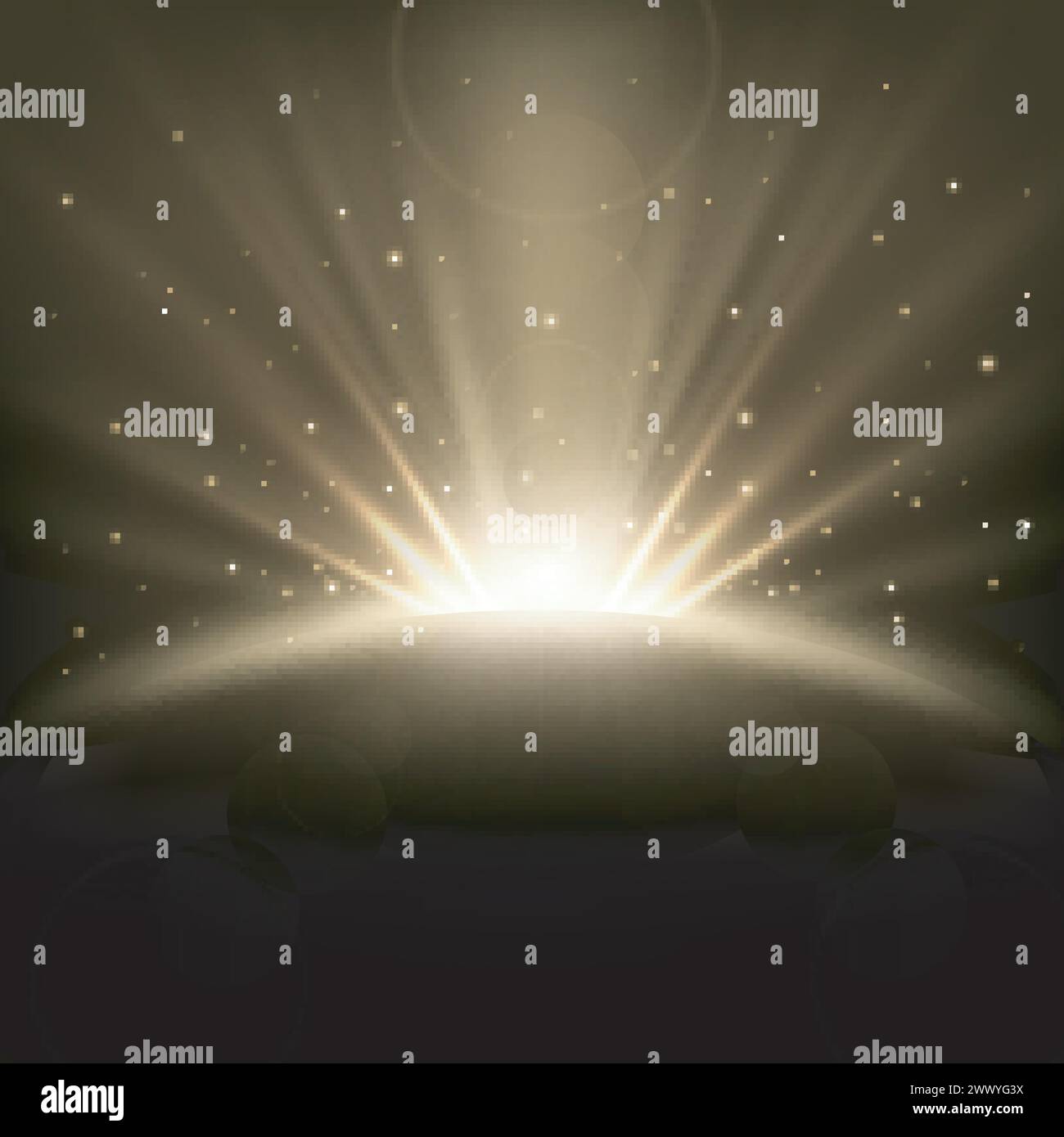 Elegant Rays Rising Background With Sparkles, Vector Illustration Stock ...