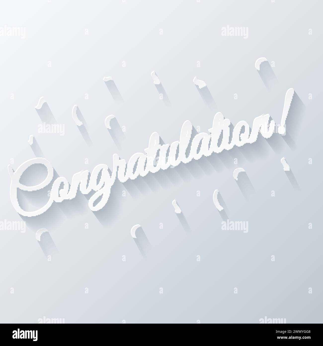 Congratulation Greeting Card Paper Cut, Vector Illustration Stock ...