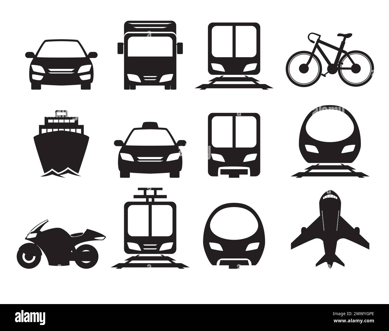Vehicle and transportation icon set, Vector Illustration Stock Vector ...