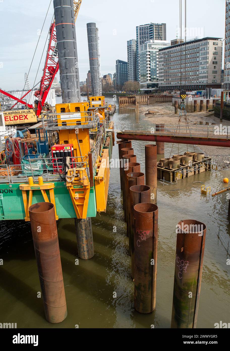 London, UK. 26th March, 2024. Construction work is continuing on the ...
