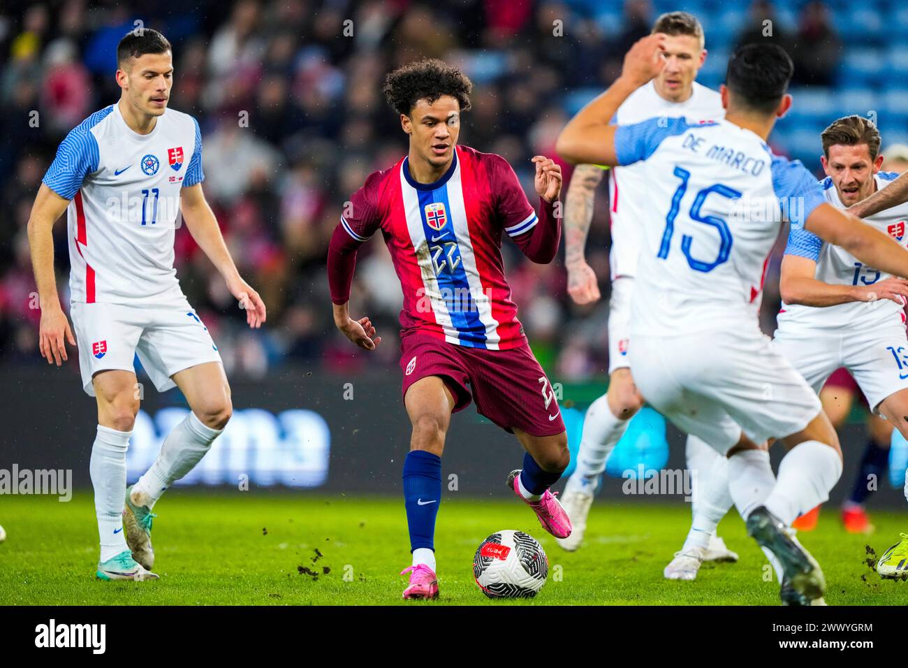 Oslo 20240326.Norway's Oscar Bobb during the private international ...