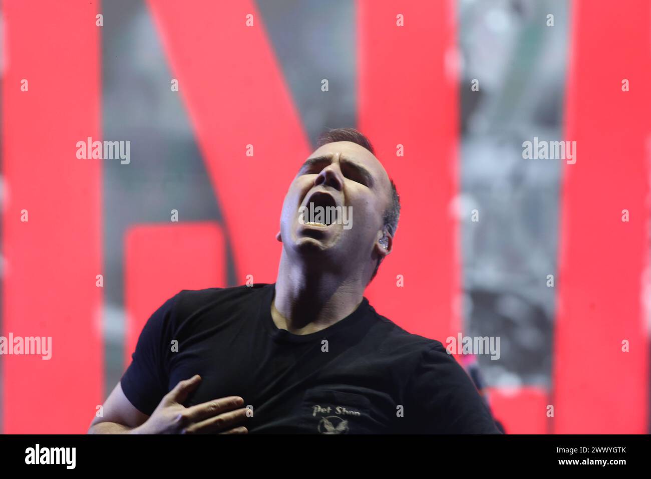 Samuel Thompson Herring vocalist of the band Future Islands in his ...