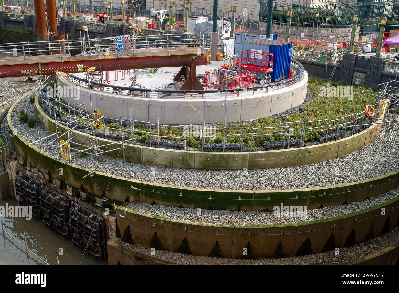 London, UK. 26th March, 2024. Construction work is continuing on the ...