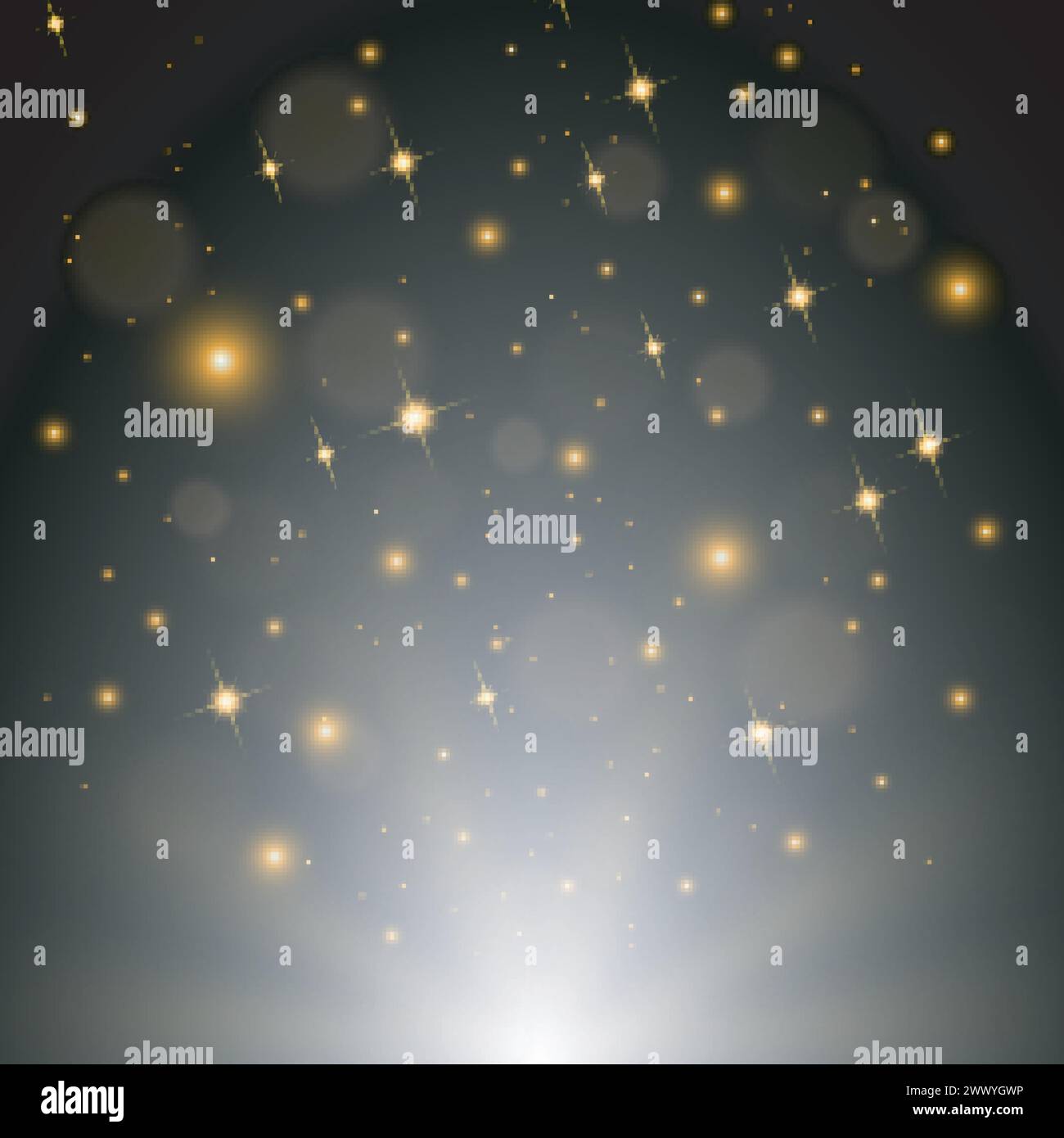 White shining with golden sparkles flying, Vector Illustration Stock ...