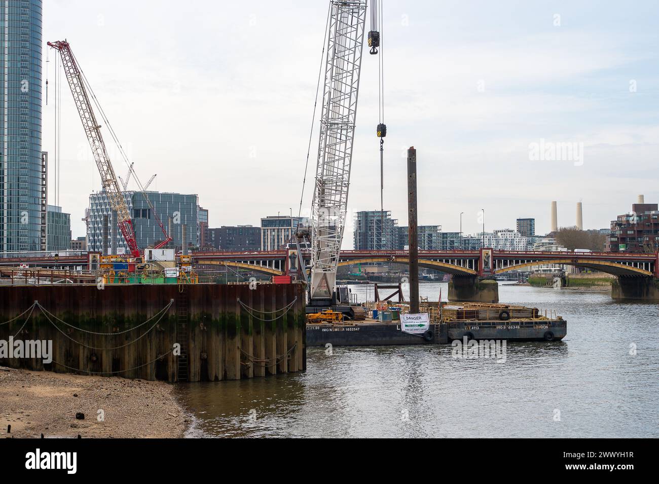 London, UK. 26th March, 2024. Construction work is continuing on the ...