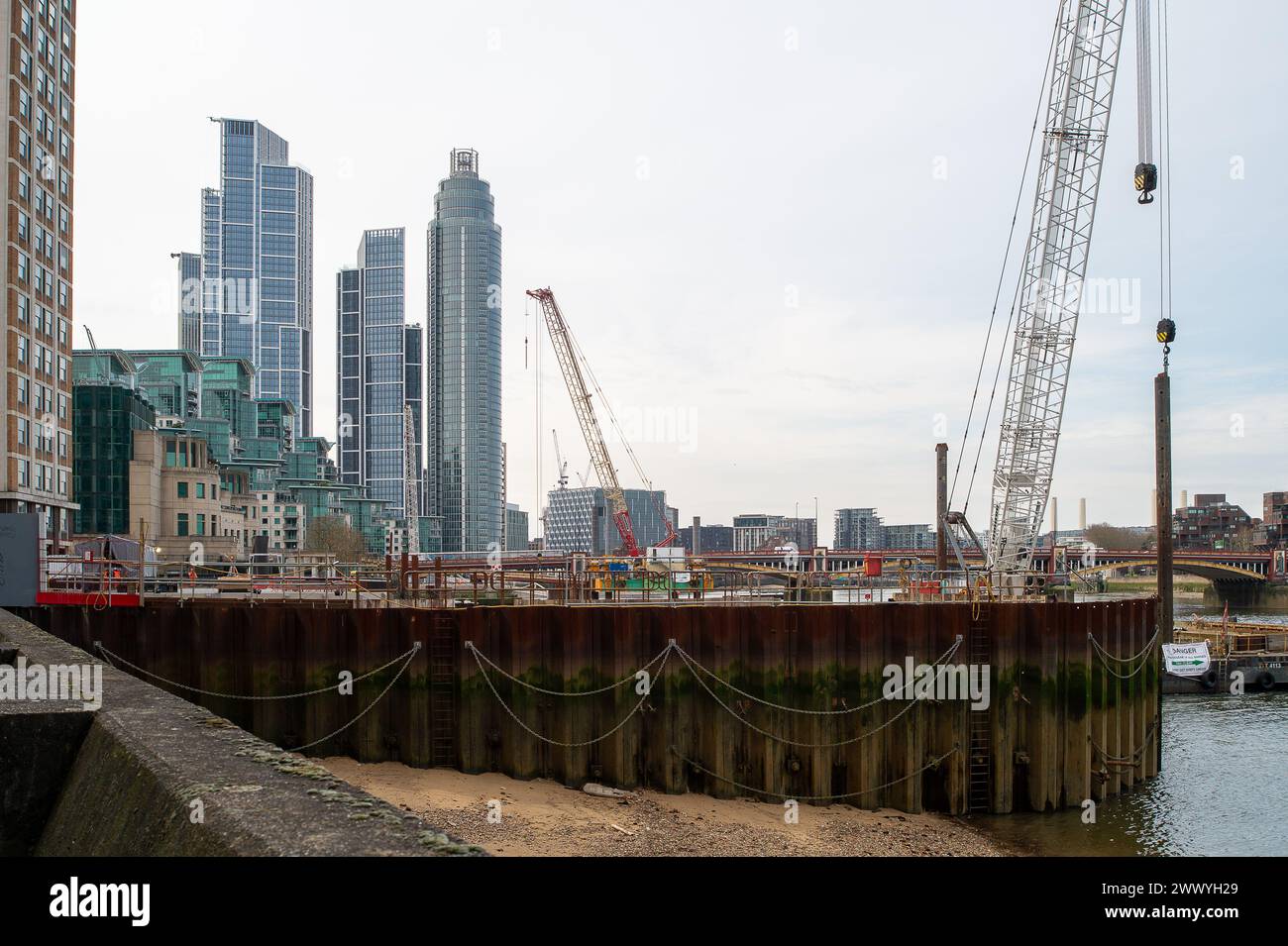 London, UK. 26th March, 2024. Construction work is continuing on the ...