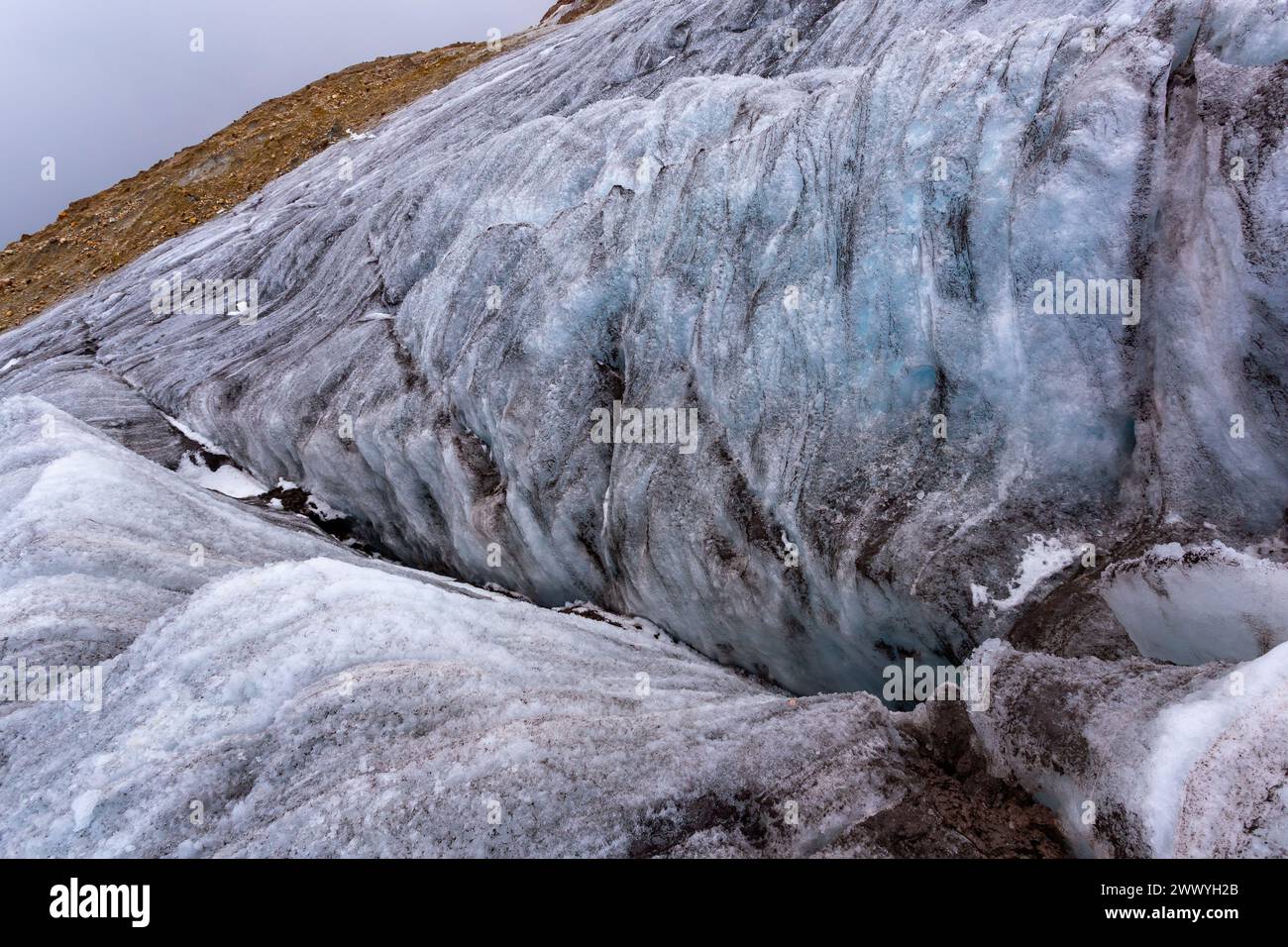 Andean landscapes, snow, ice and glacier in the Cayambe volcano ...