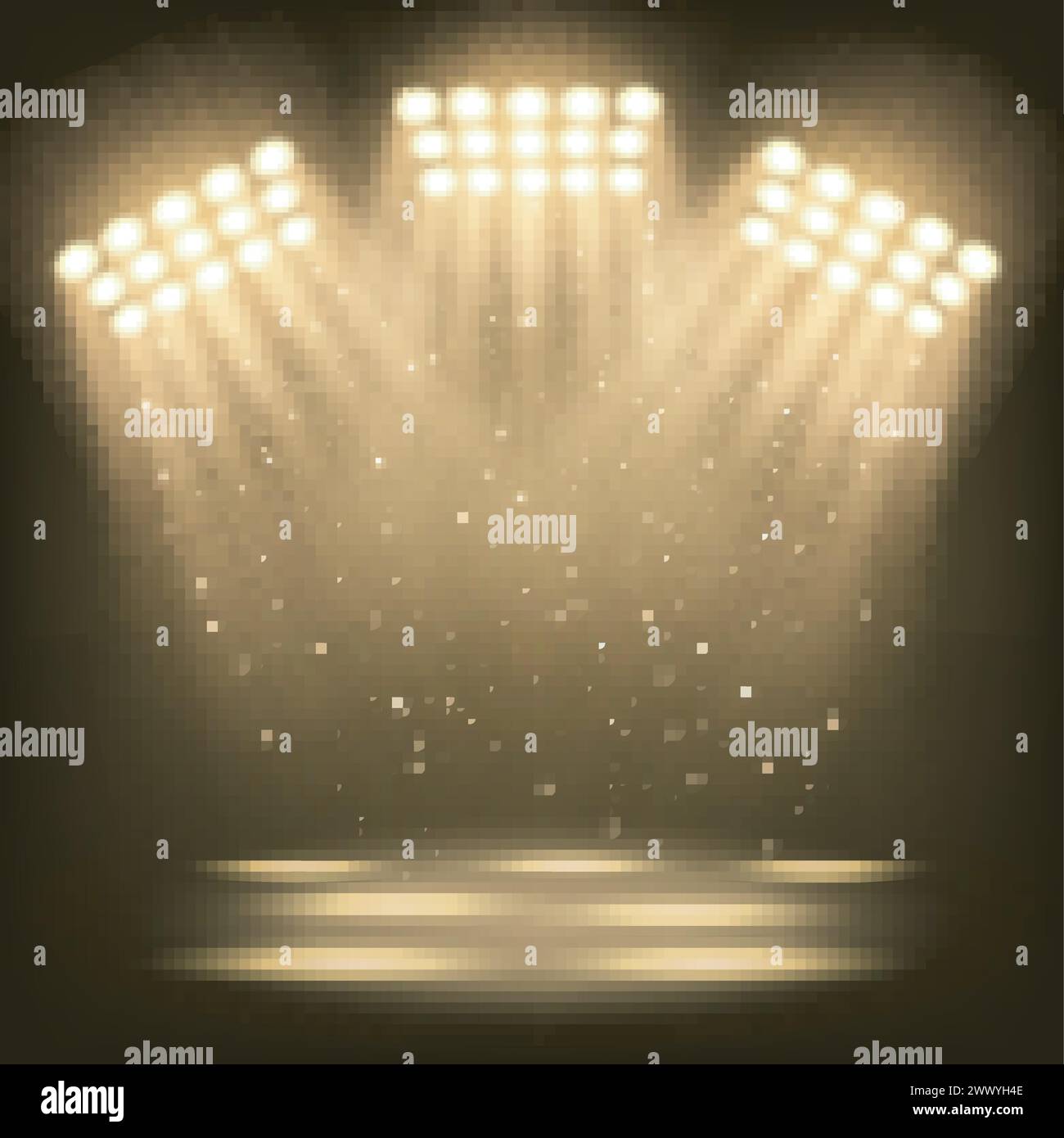 Bright stadium spotlights background, Vector Illustration Stock Vector ...