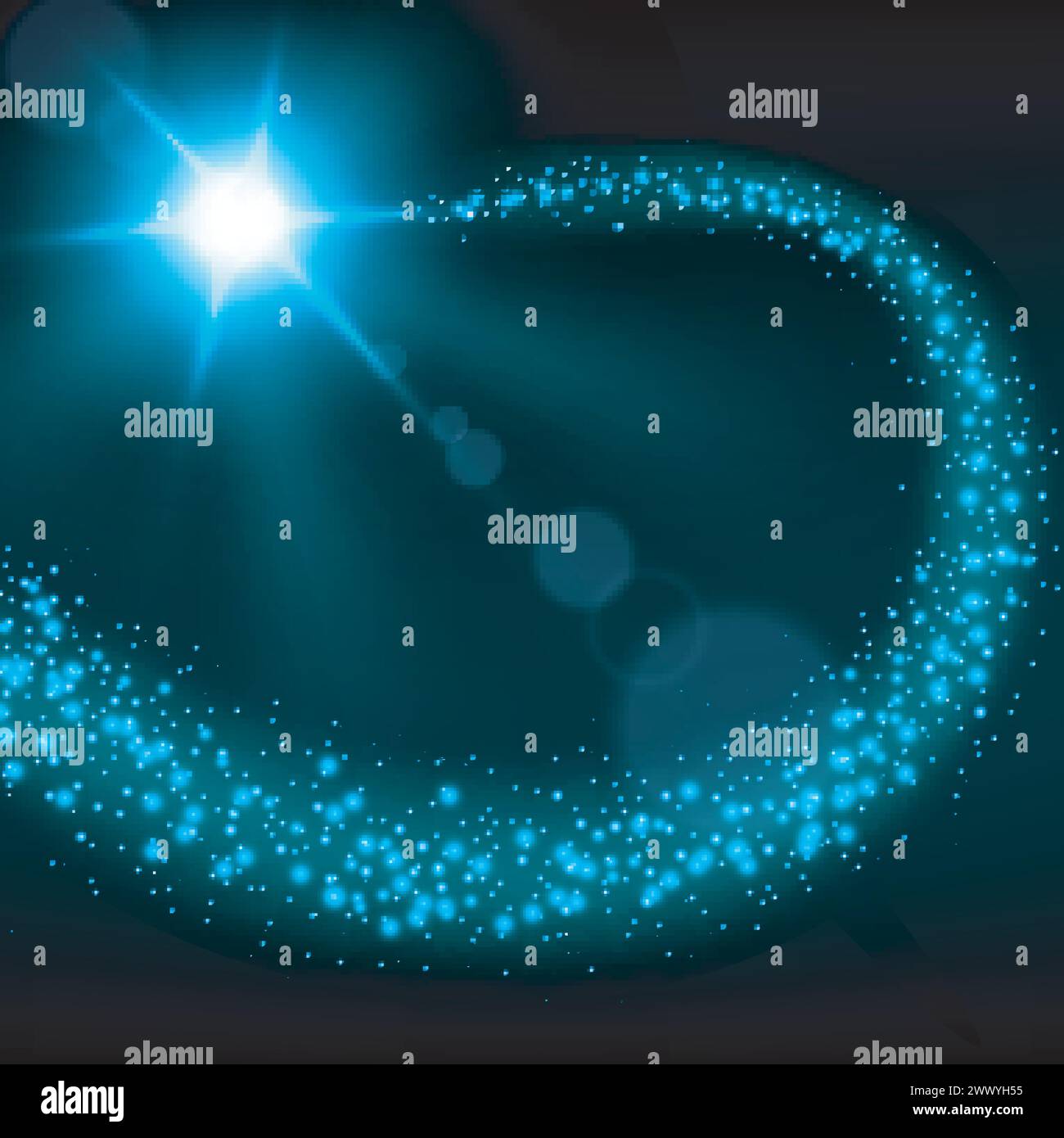 Blue Particle Trail Background, Vector Illustration Stock Vector Image ...