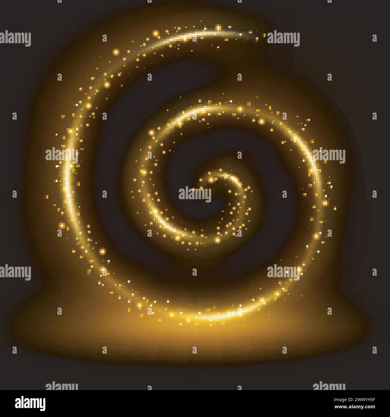 Golden spiral particle trail background, Vector Illustration Stock ...