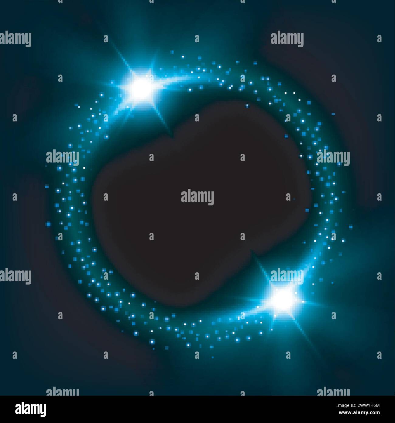 Round blue shiny frame with light bursts, Vector Illustration Stock ...