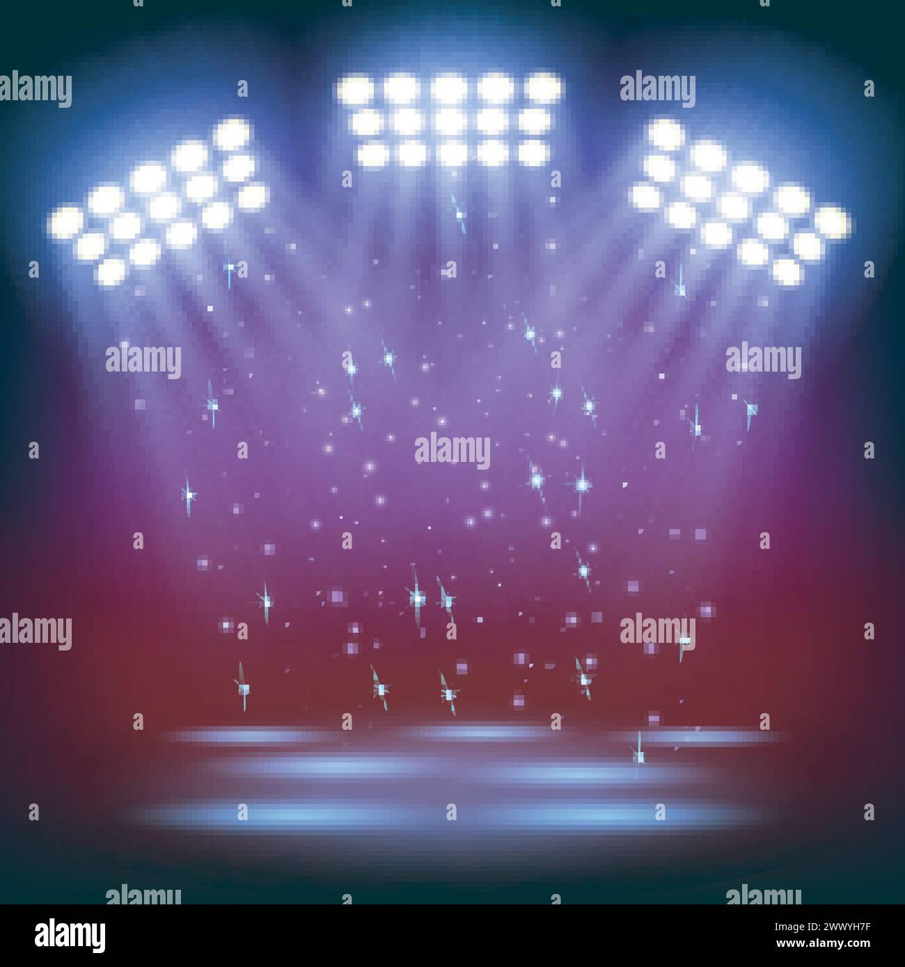Bright stadium spotlights background, Vector Illustration Stock Vector ...