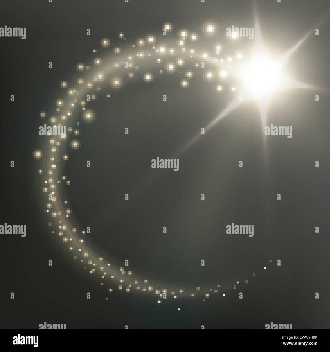 Magic silver light half rounded background, Vector Illustration Stock ...