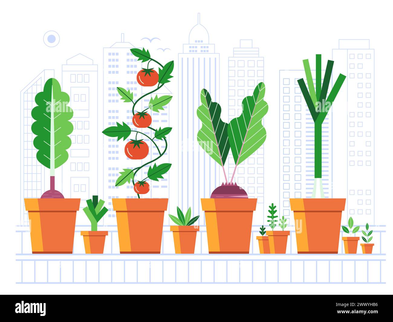 Growing vegetables herbs in Stock Vector Images - Alamy