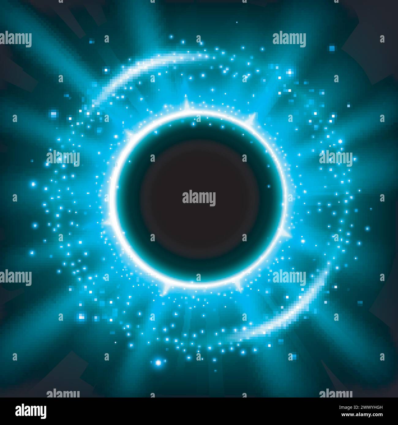 Blue shiny circle frame with glittering dust particles, Vector ...