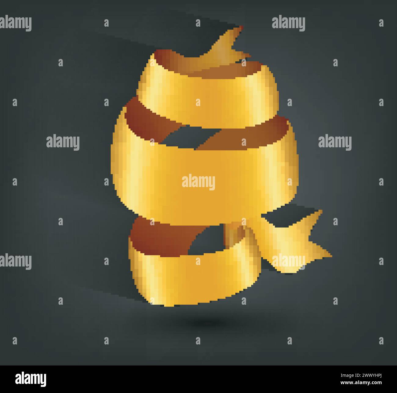 Golden Banner Ribbon On Dark Background, Vector Illustration Stock ...