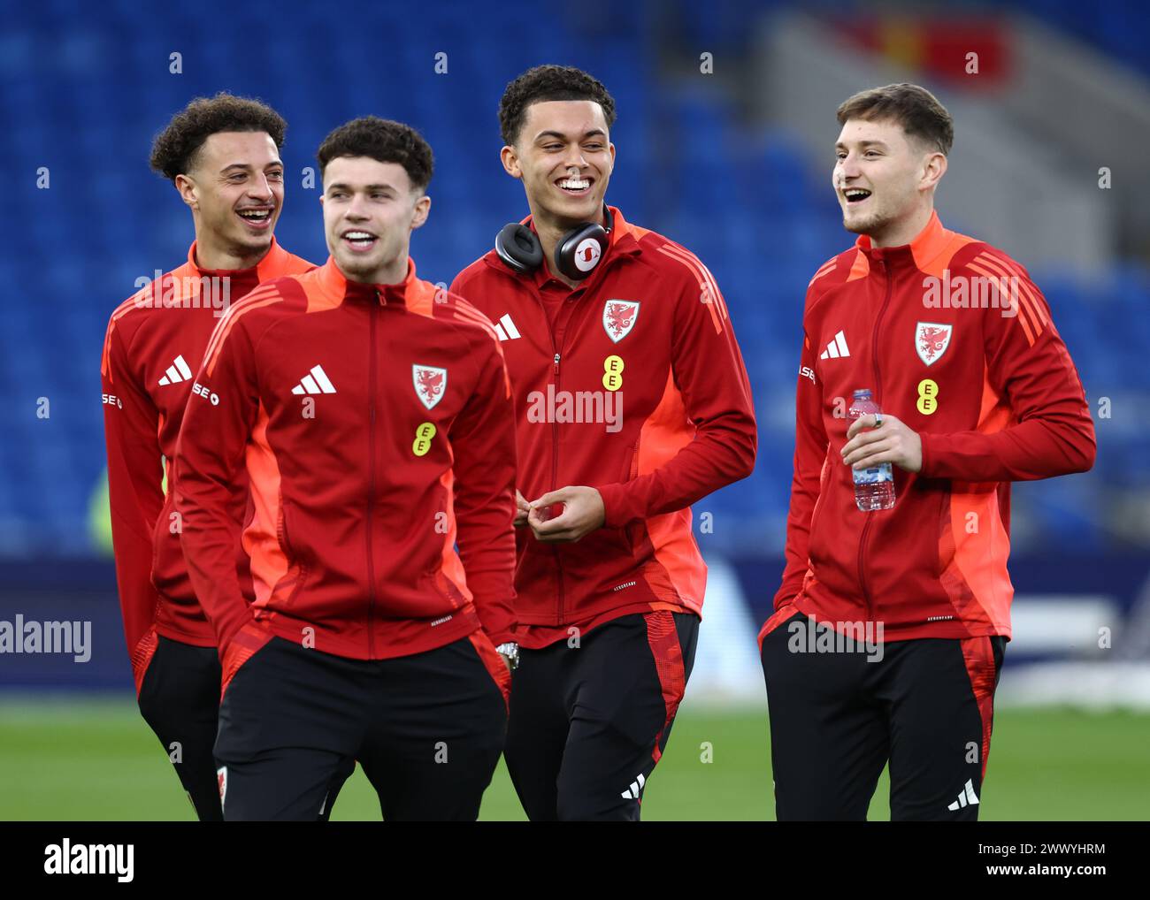 Cardiff, UK. 26th Mar, 2024. Ethan Ampadu, Neco Williams, Brennan ...