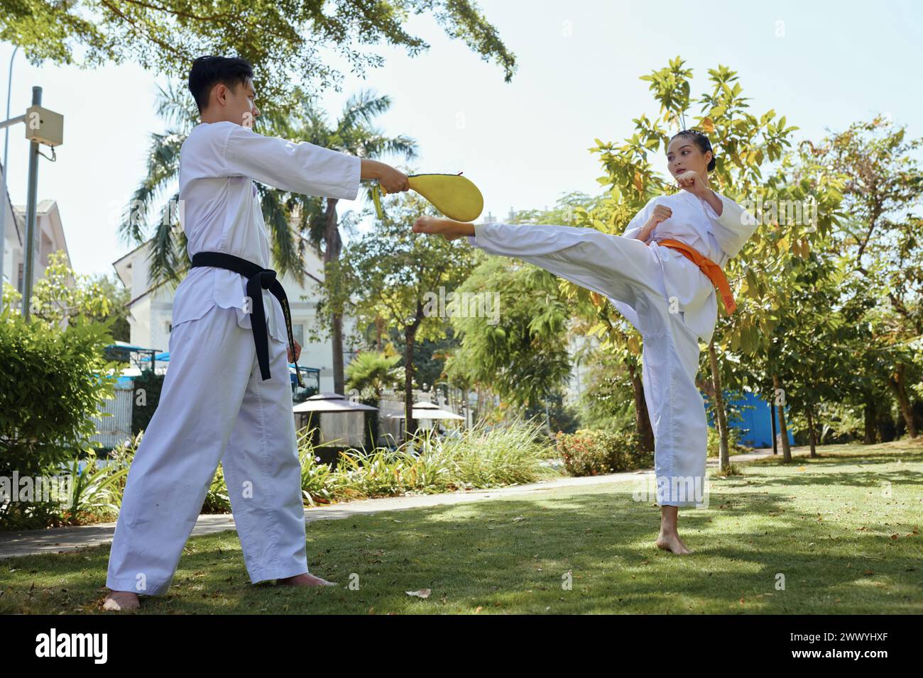 Kicking pad hi-res stock photography and images - Alamy