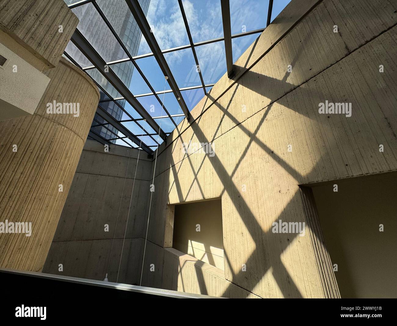 Modern Architecture and Shadows Under Clear Blue Sky Stock Photo - Alamy