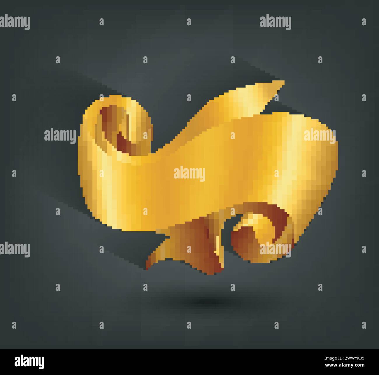 Golden Banner Ribbon On Dark Background, Vector Illustration Stock ...