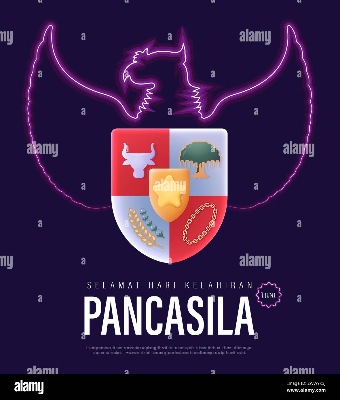 Selamat Hari Lahir Pancasila Translation : The Day of Birth of ...