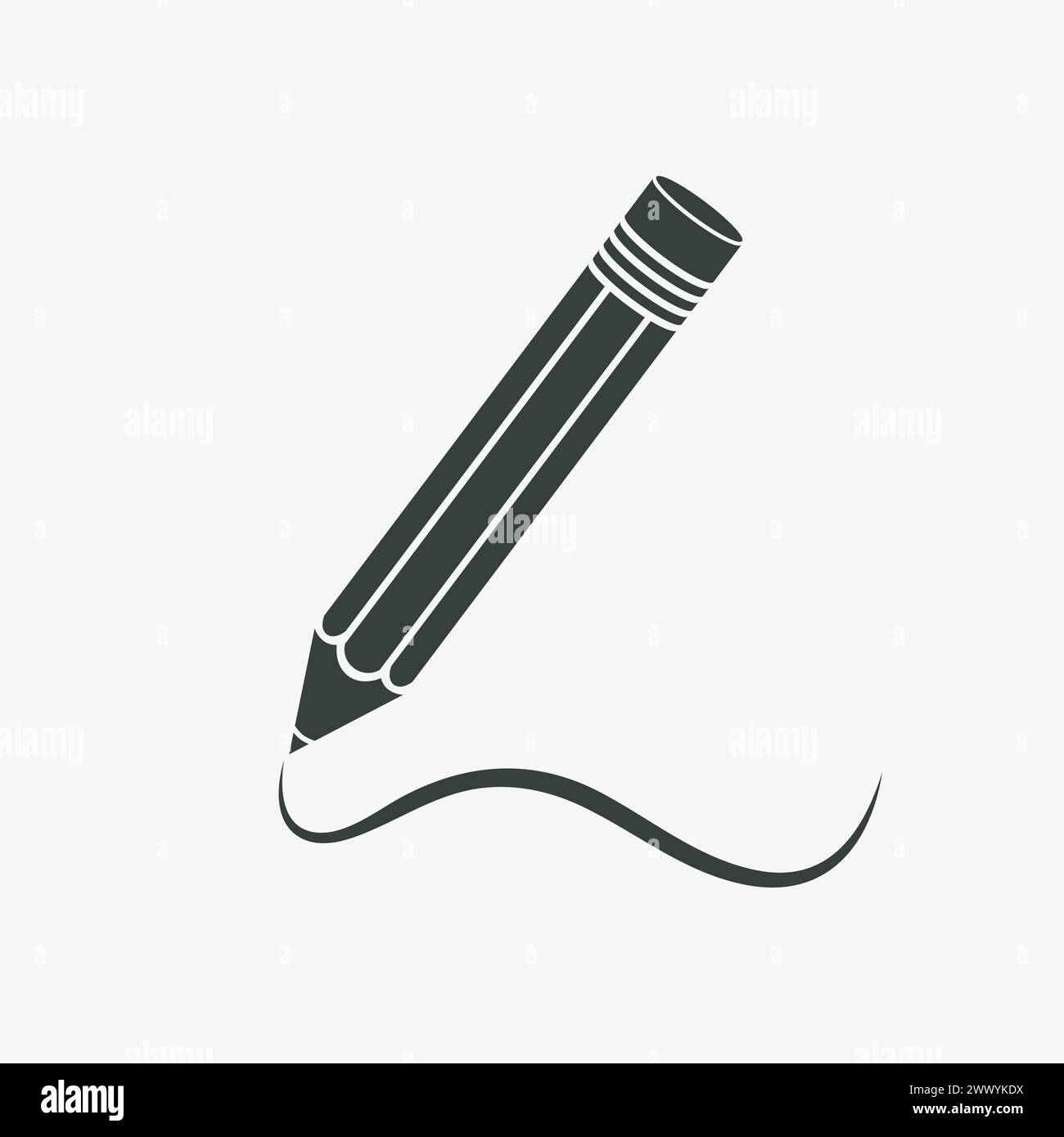Pencil Flat Icon, Vector Illustration Stock Vector Image & Art - Alamy