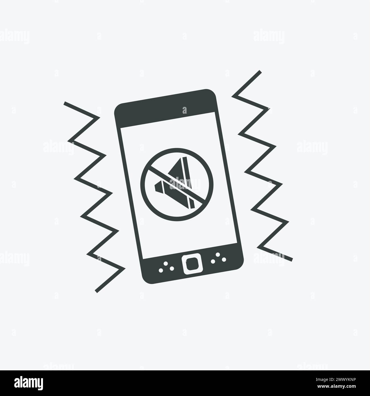 Smartphone Vibrate Flat Icon, Vector Illustration Stock Vector Image ...