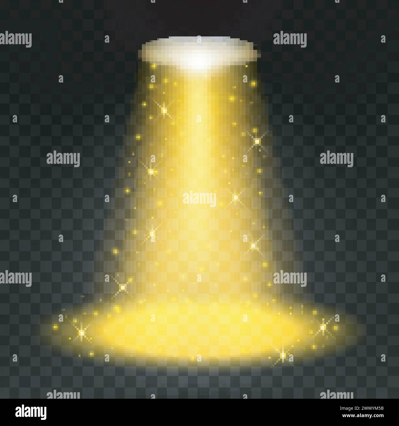 Golden Spotlight Shining Background, Vector Illustration Stock Vector ...