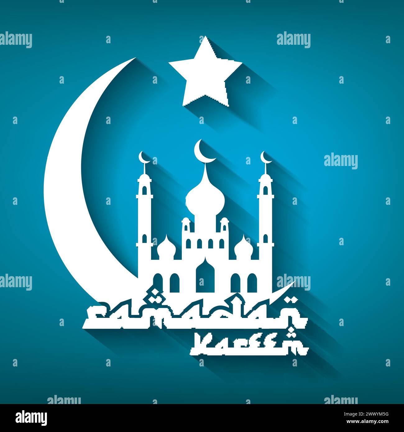Greeting Card For Islamic Holy Month Of Prayers, Ramadan Kareem ...