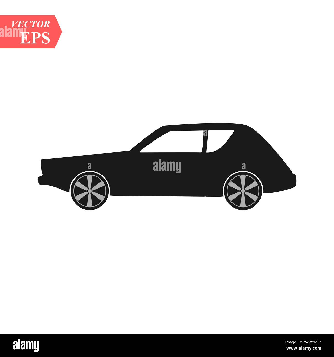 Simple Car Icon Vector. Flat Hatchback symbol. Perfect Black pictogram ...