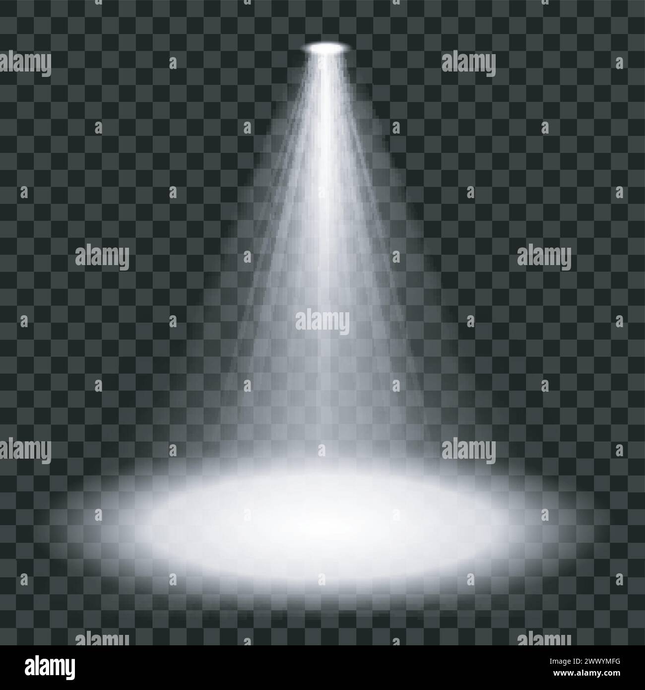 White Spotlights Shining On Dark Background, Vector Illustration Stock ...