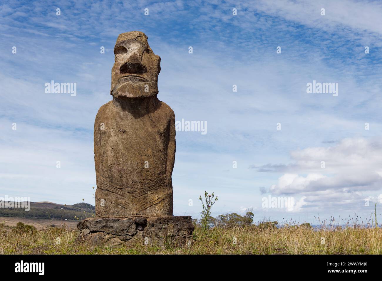 Easter Island, Chile. 29th Dec 2023. Archaeological site of Ahu Huri A ...