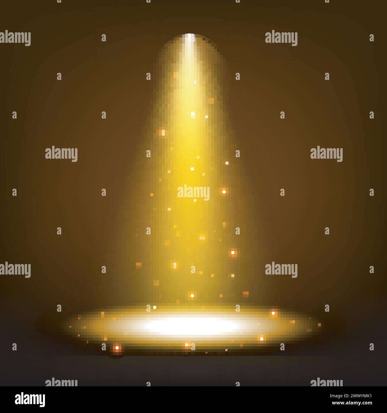 Golden Spotlight Shining On Transparent Background, Vector Illustration ...