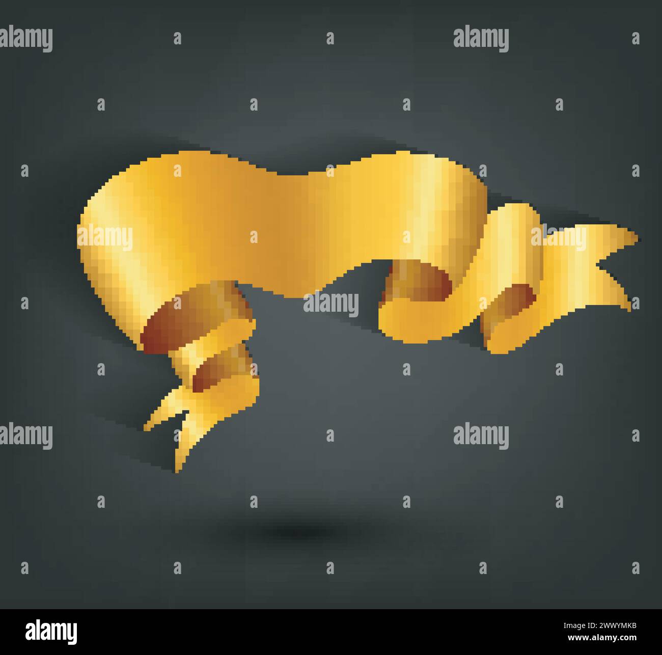 Golden Banner Ribbon On Dark Background, Vector Illustration Stock ...