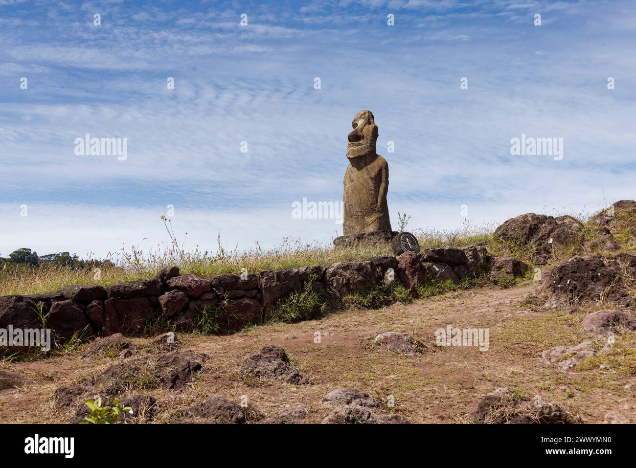 Easter Island, Chile. 29th Dec 2023. Archaeological site of Ahu Huri A ...