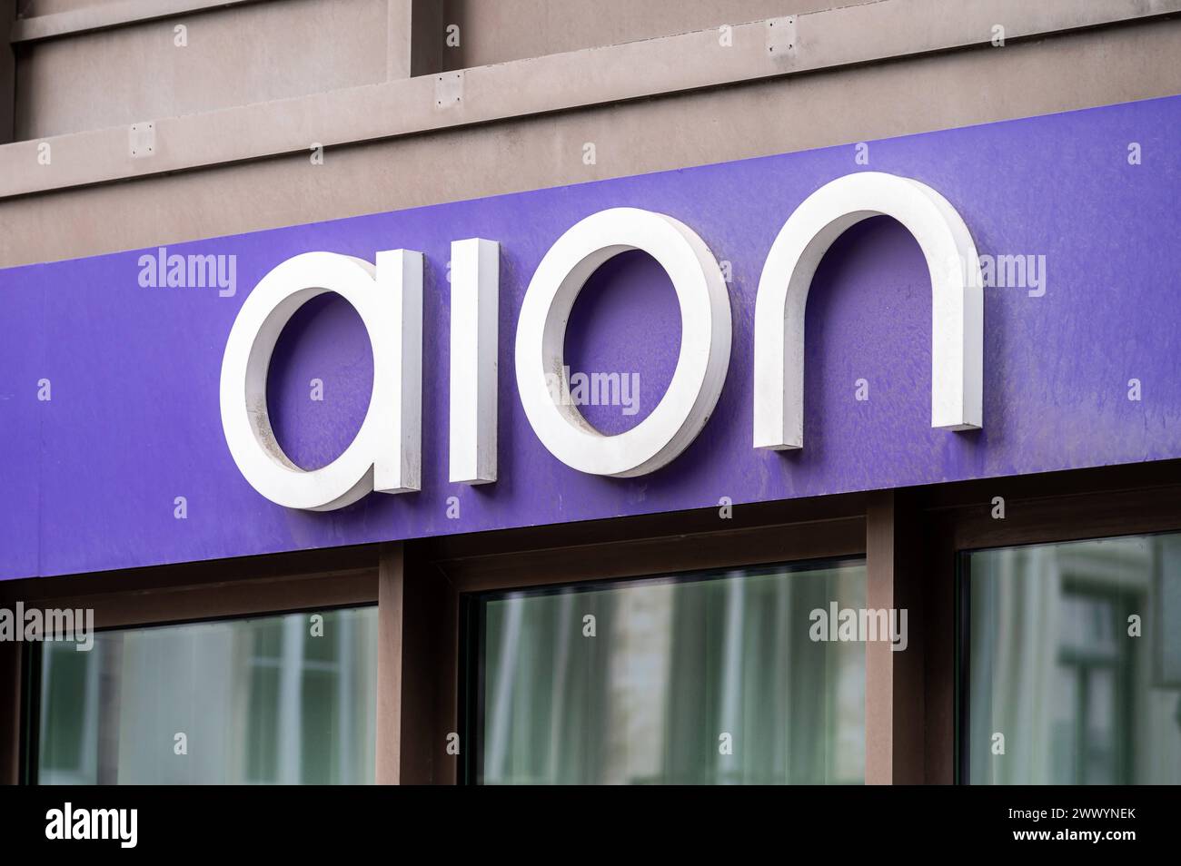 Brussels, Belgium, March 15, 2024 - Sign of the Aion online bank Stock ...